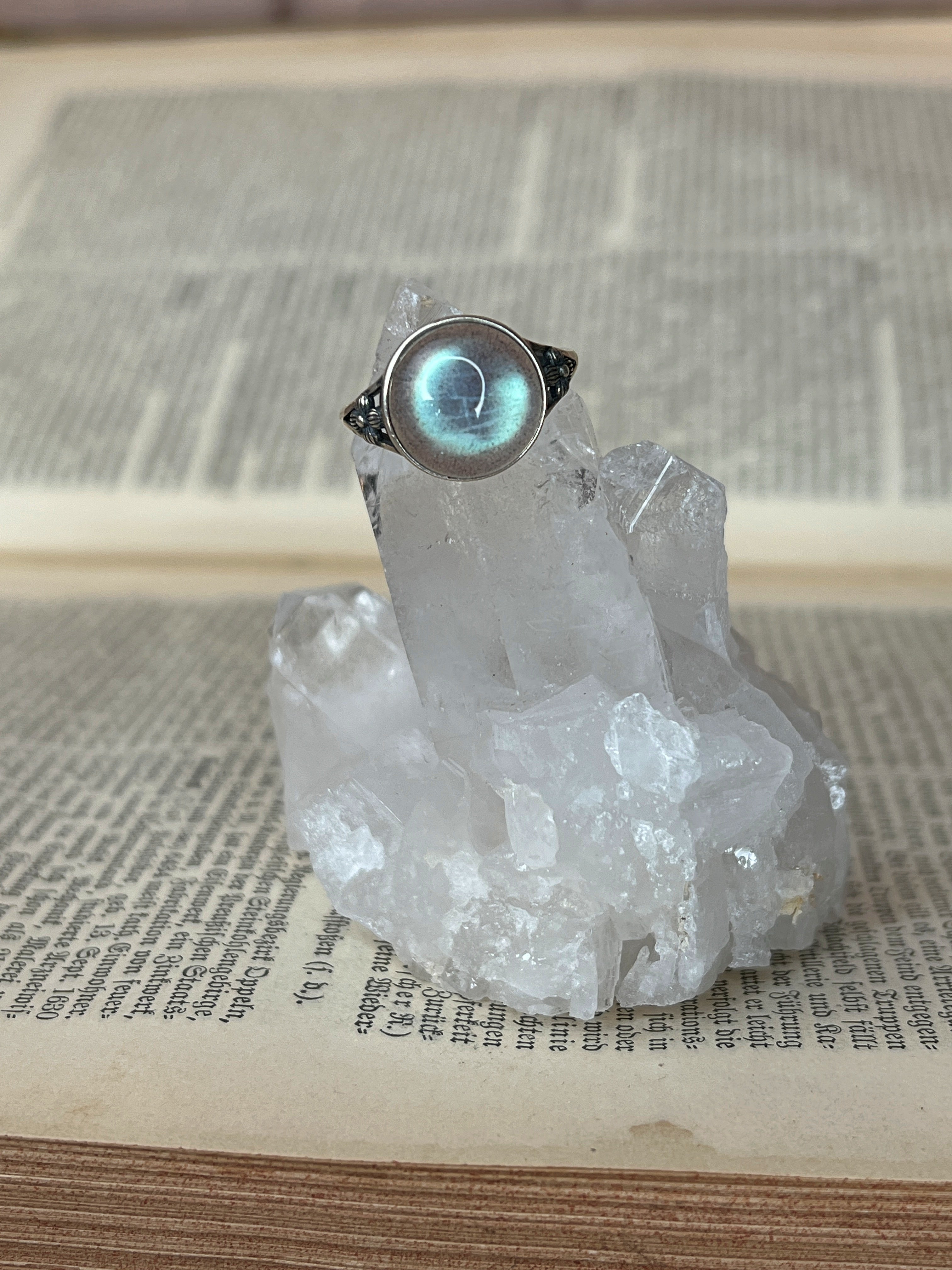 925 Silber Ring Labradorit / 4Z34 – Christella_Moon